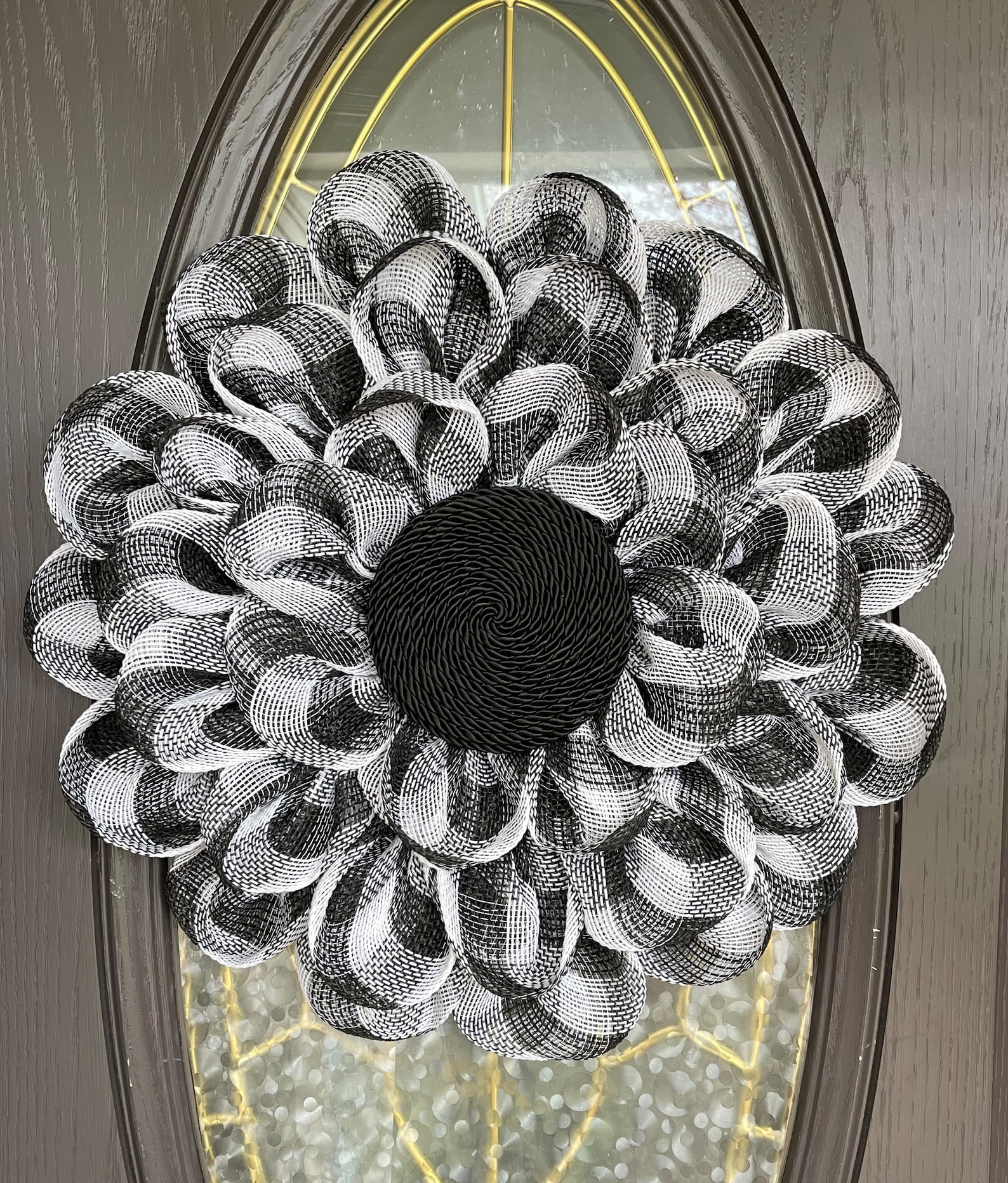 Black and White Buffalo Check Wreath, All Seasons Wreath, Black and ...