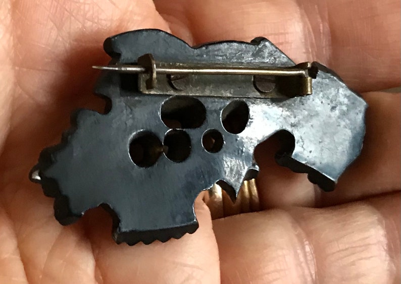 Antique Victorian Gutta Percha or Vulcanite Black Mourning Hand and ...