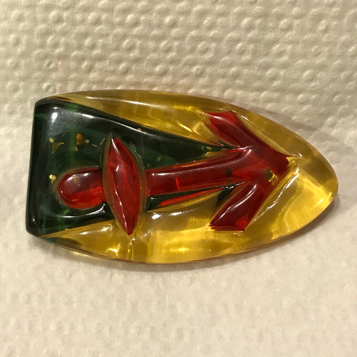 Vintage Carved Prystal Bakelite Nautical Anchor Carved and - Etsy