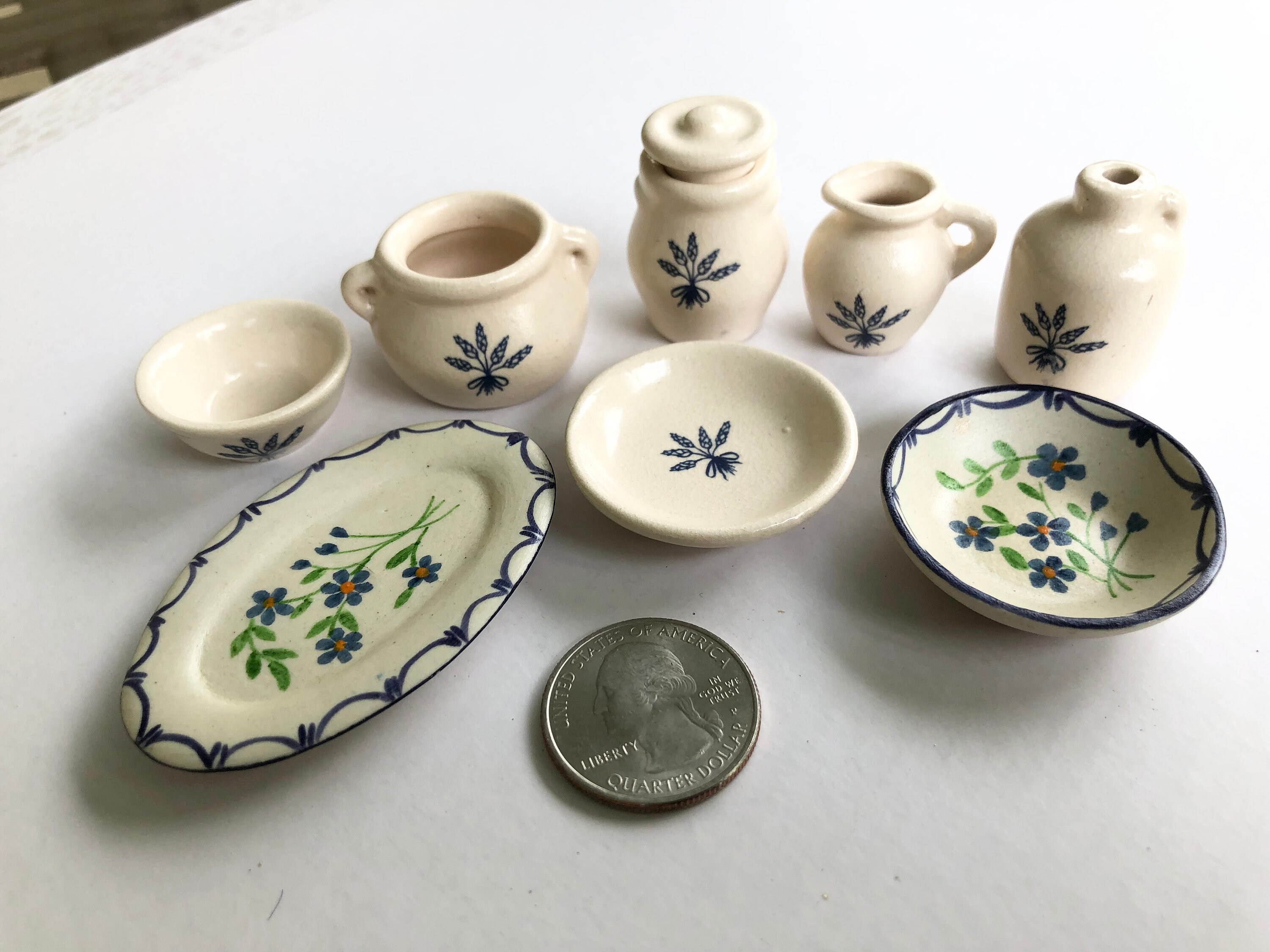 Miniature Ceramic Pottery Small Doll Kitchen Dollhouse Cream - Etsy