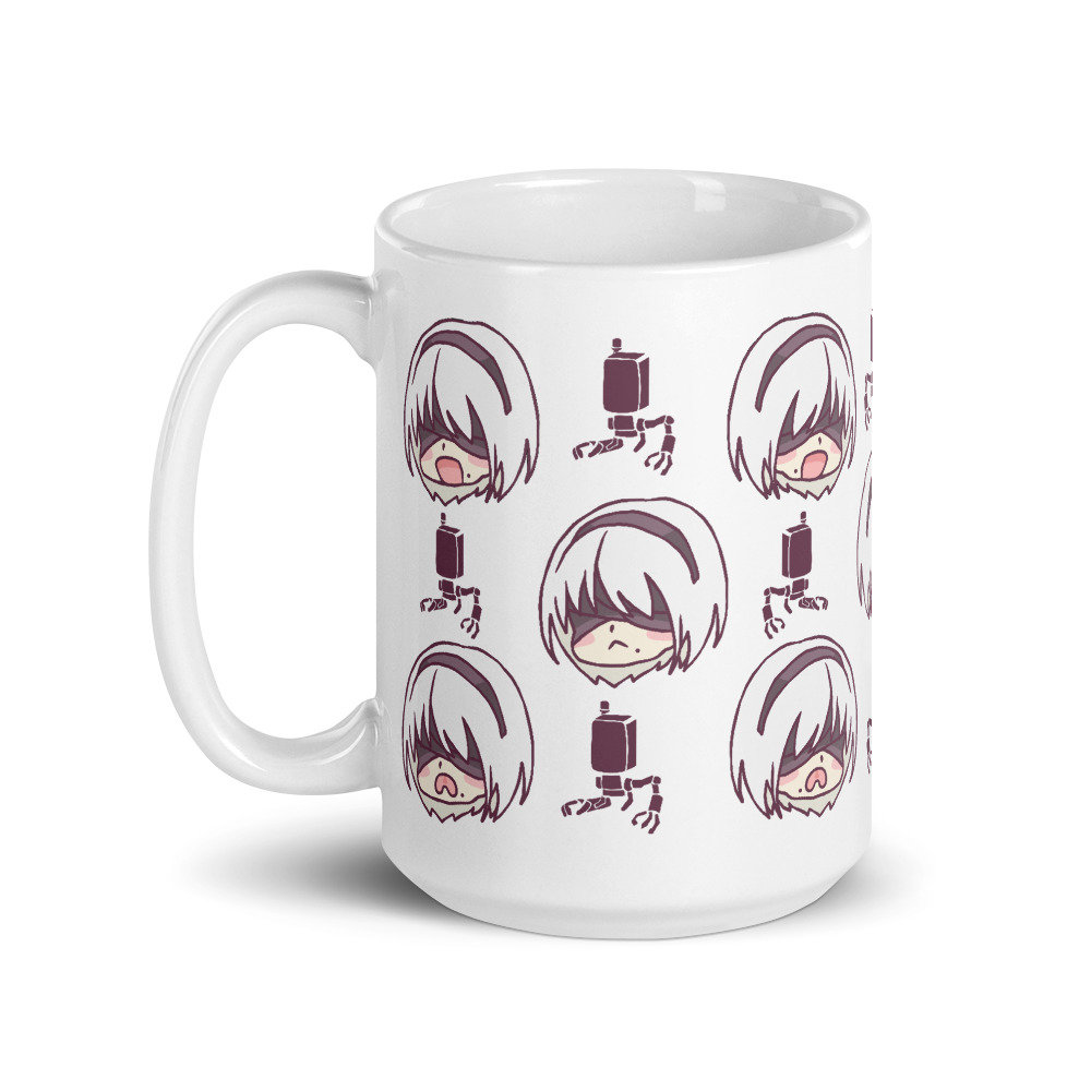 Chibi Nier Mug Cute Chibi 2B Yorha Gamer Mug Kawaii Gaming - Etsy