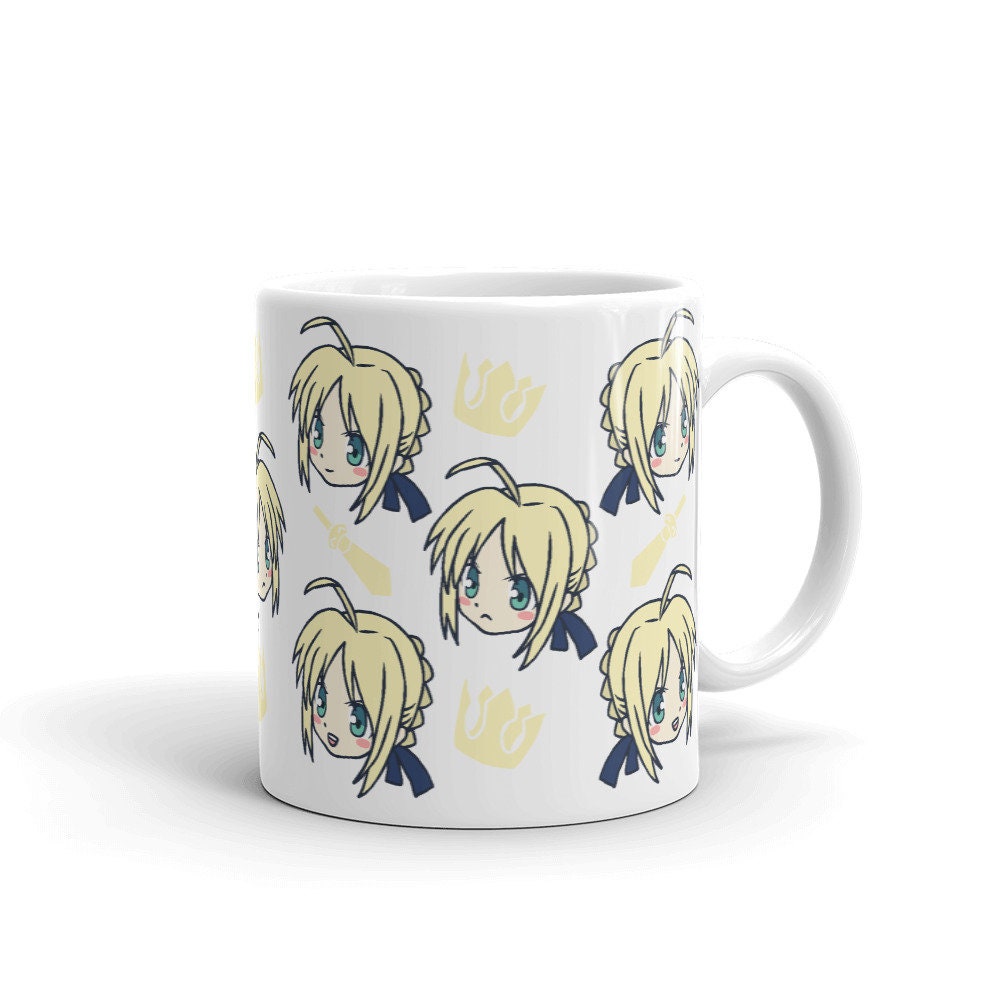 Chibi Saber Mug Fate Anime Mug Kawaii Cute Weeb Mug Waifu | Etsy
