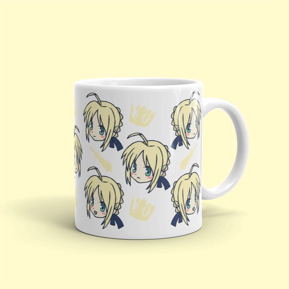 Chibi Saber Mug Fate Anime Mug Kawaii Cute Weeb Mug Waifu | Etsy
