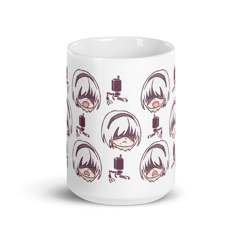 Chibi Nier Mug Cute Chibi 2B Yorha Gamer Mug Kawaii Gaming - Etsy