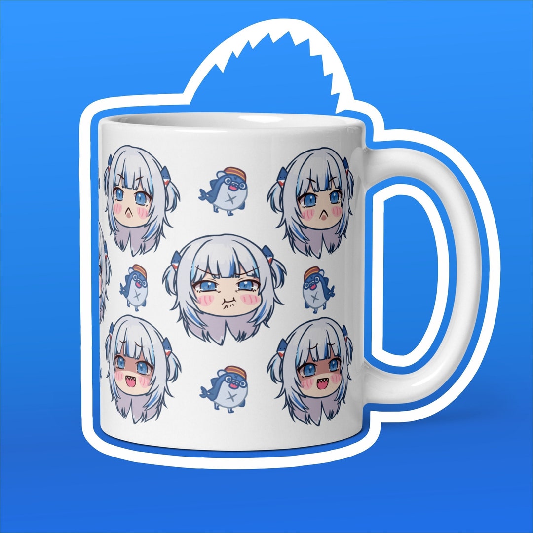 Chibi Gawr Gura Mug, Anime Shark Girl, Kawaii Hololive Mug, Virtual ...