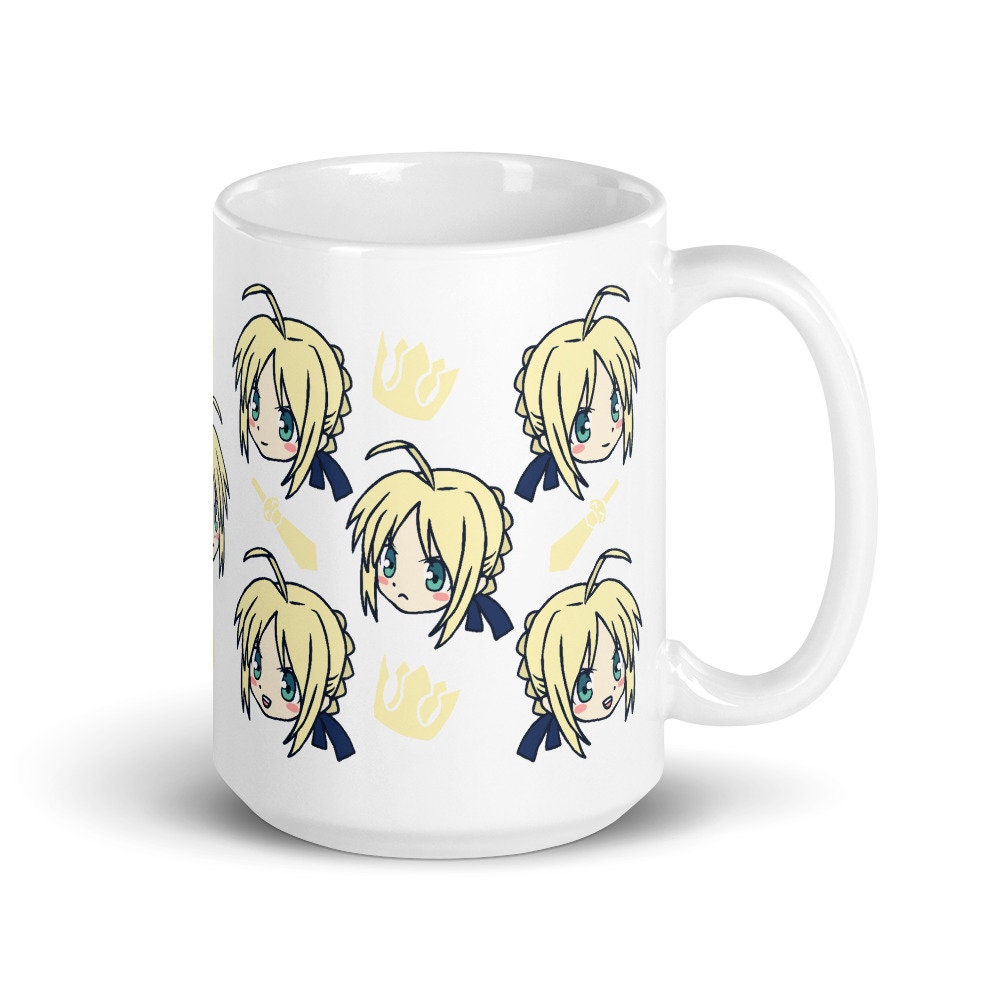 Chibi Saber Mug Fate Anime Mug Kawaii Cute Weeb Mug Waifu | Etsy