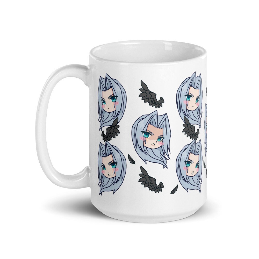 Kawaii One Winged Angel Mug, Chibi Gamer Gift, Cute Gaming Husbando ...