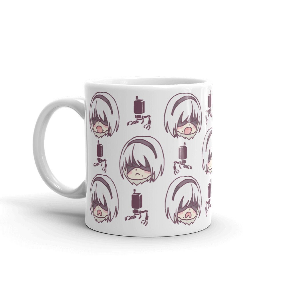 Chibi Nier Mug Cute Chibi 2B Yorha Gamer Mug Kawaii Gaming - Etsy