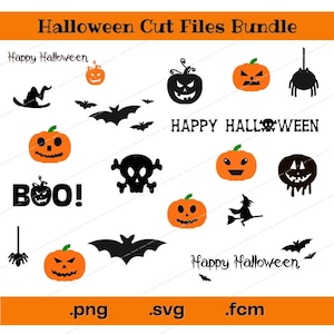 Halloween Digital Cut Files Bundle | Witch, Bats, Spiders, Pumpkins ...