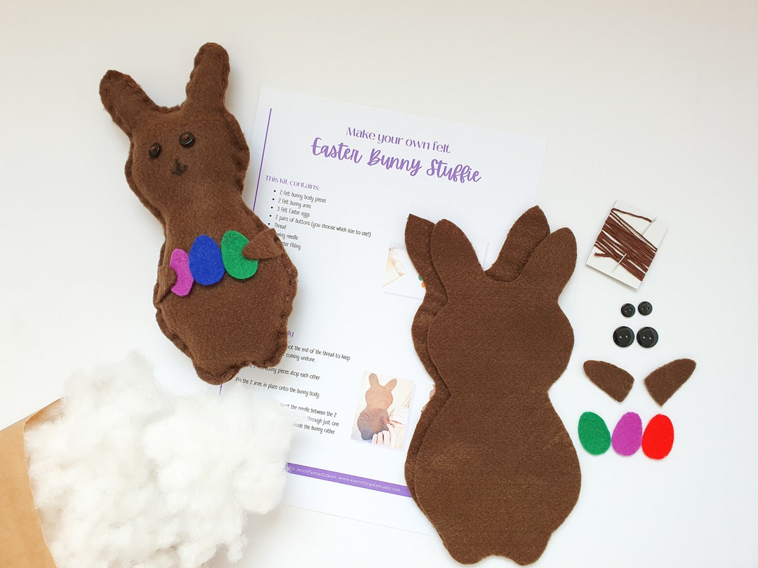 Easter Bunny Stuffie Easy Easter DIY | Fun Easter Craft Sewing Kit for ...