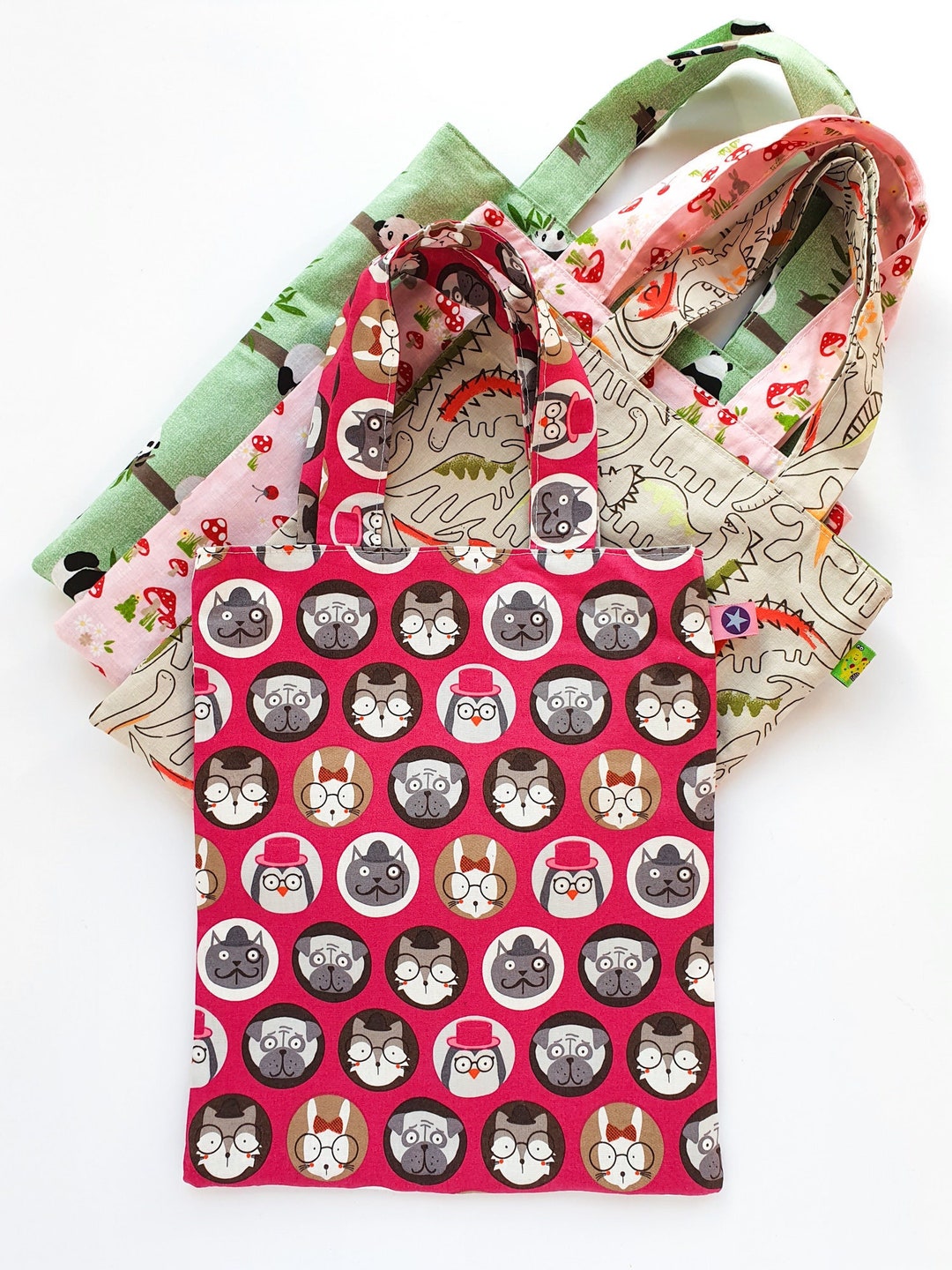 Easy Tote Bag PDF Sewing Project | Kids Book Bag Sewing Instructions ...