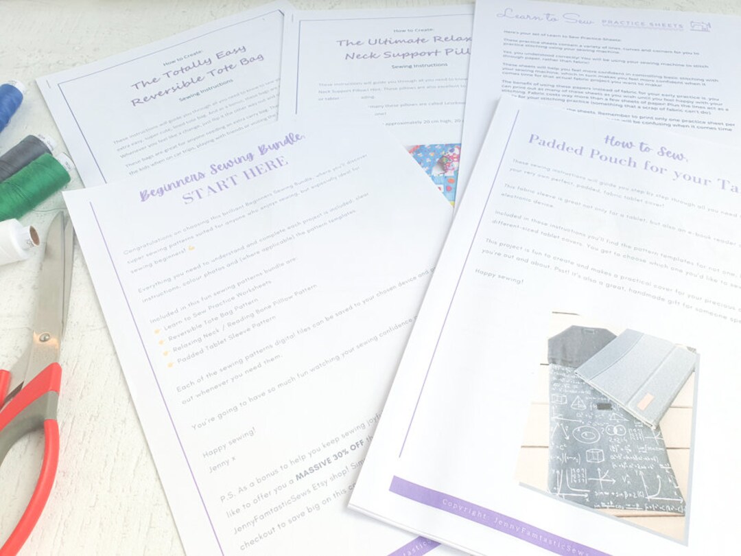 Beginners Sewing Patterns Bundle Grow Sewing Skills Confience Simple ...