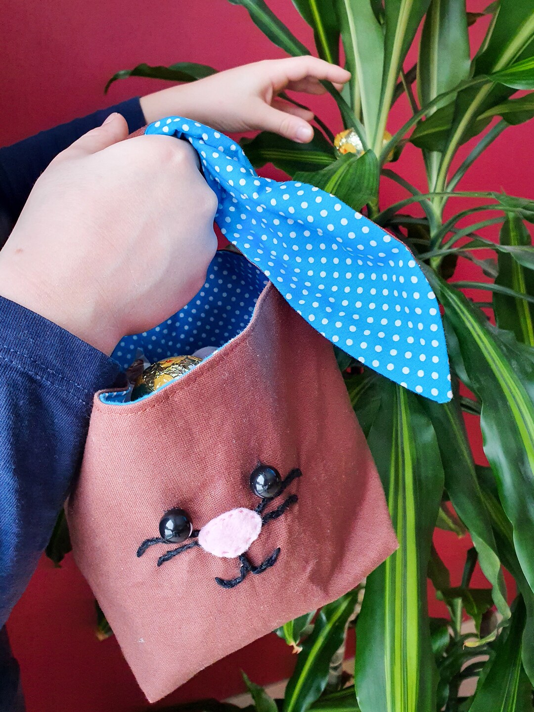 Bunny-shaped Easter Bag Sewing Pattern | Children's Easter Basket DIY ...