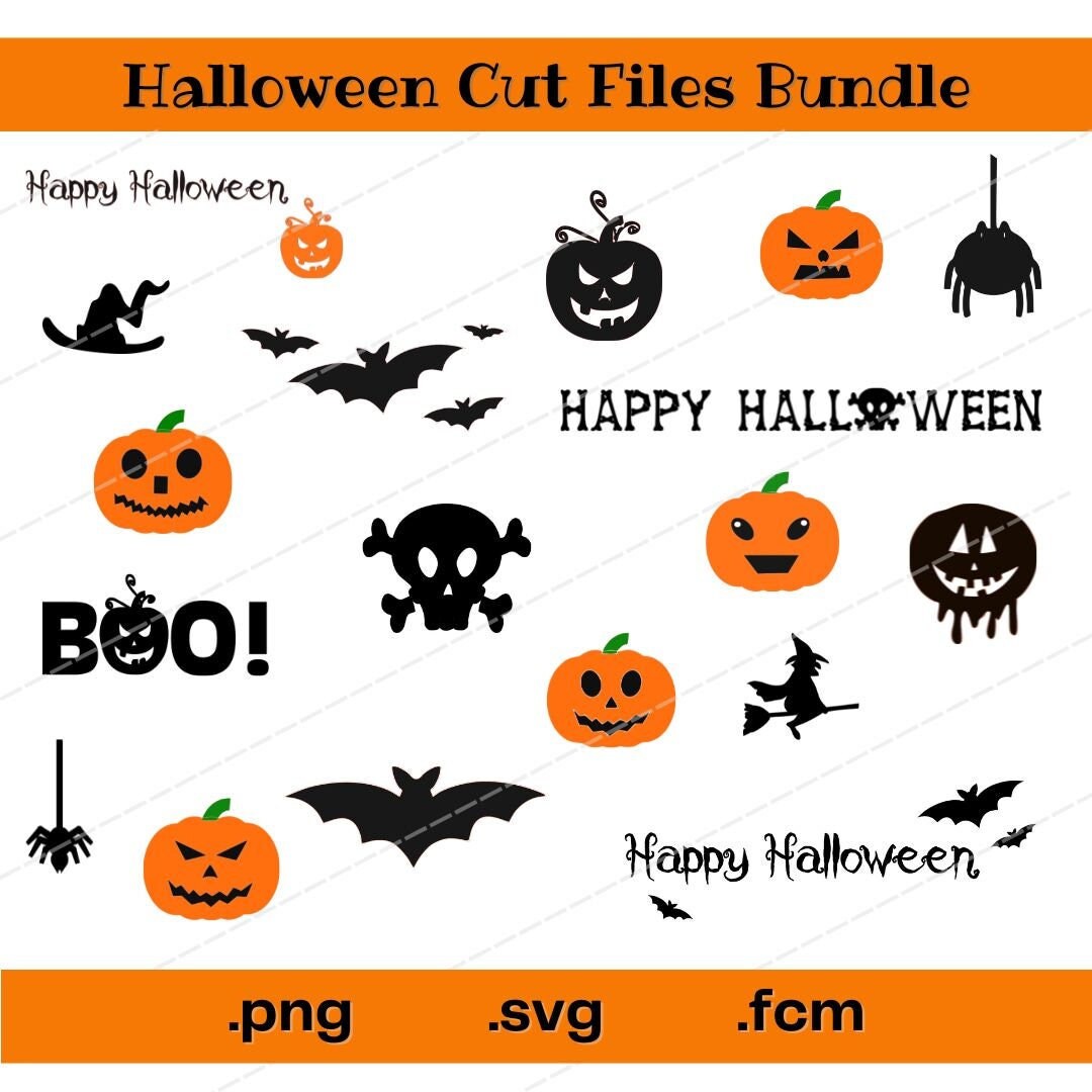 Halloween Digital Cut Files Bundle Witch Bats Spiders - Etsy