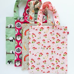 Easy Tote Bag PDF Sewing Project | Kids Book Bag Sewing Instructions ...