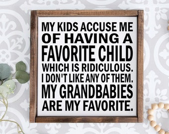 My Grandkids Are My Favorite Framed Wood Sign Home Decor - Etsy