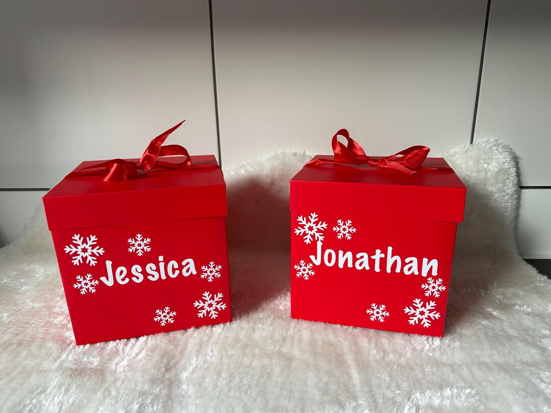 Christmas Gift Box With Name/names, Personalised Red Box for Gifting - Etsy