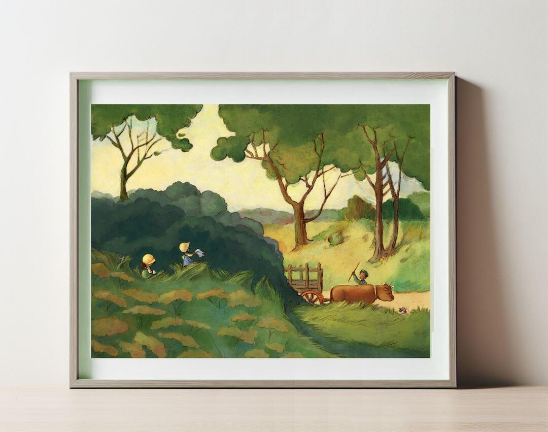 Saying Goodbye - Children's or Nursery Wall Art Print - Children's ...