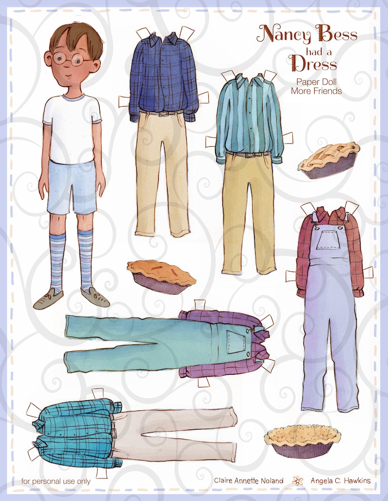 Printable Paper Doll - Instant Digital PDF Download (boy) - Etsy