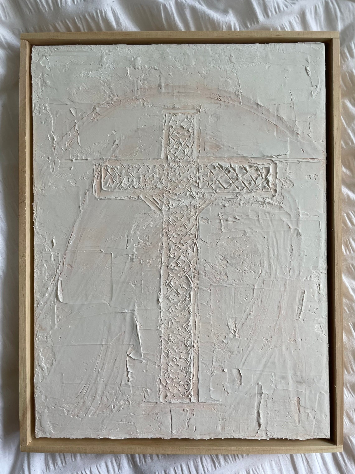 Abstract Cross Textured Painting With Frame - Etsy