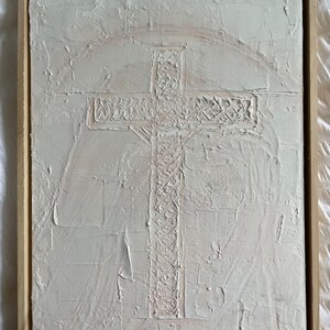 Abstract Cross Textured Painting With Frame - Etsy