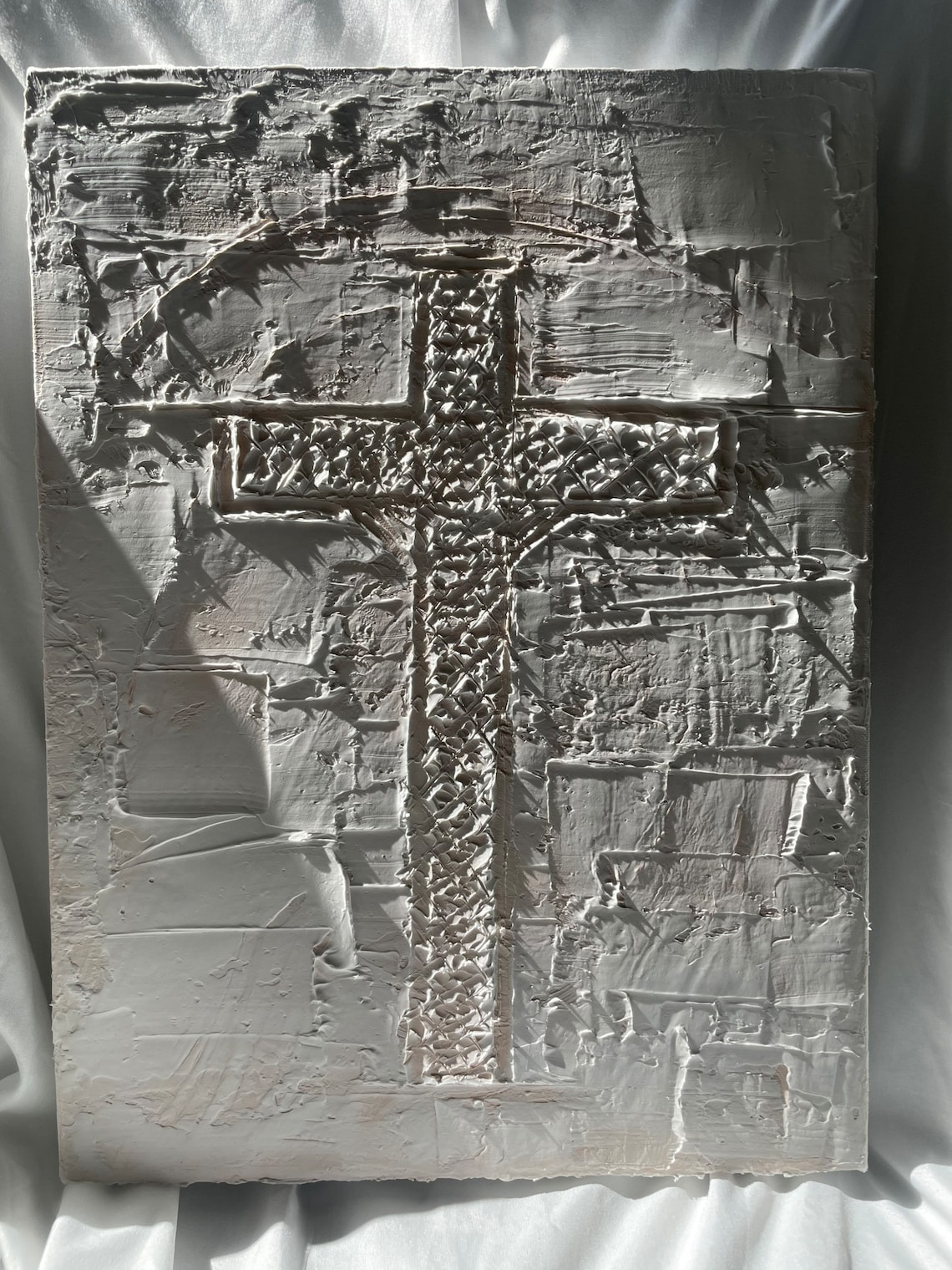 Abstract Cross Textured Painting With Frame - Etsy