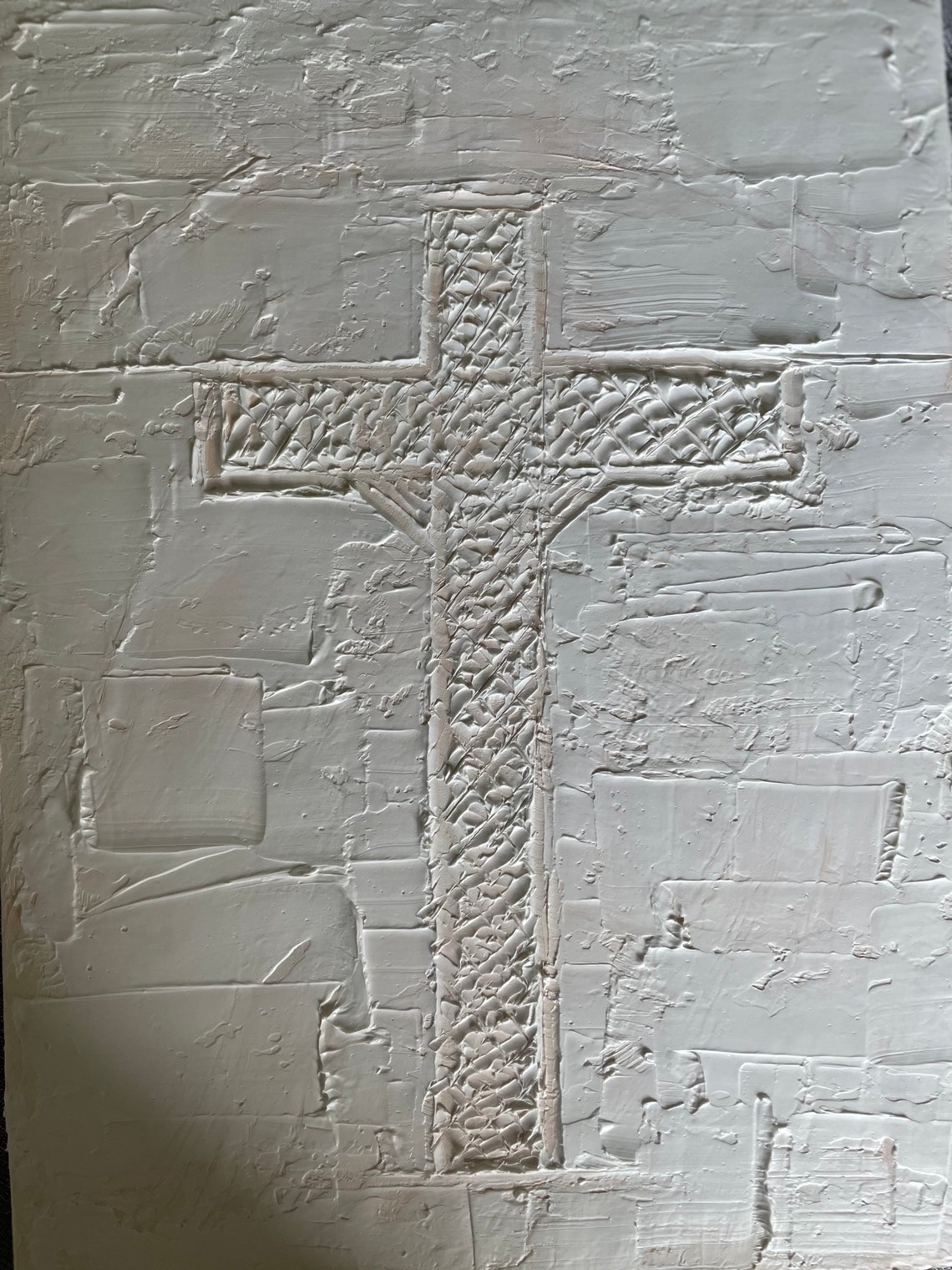 Abstract Cross Textured Painting With Frame - Etsy