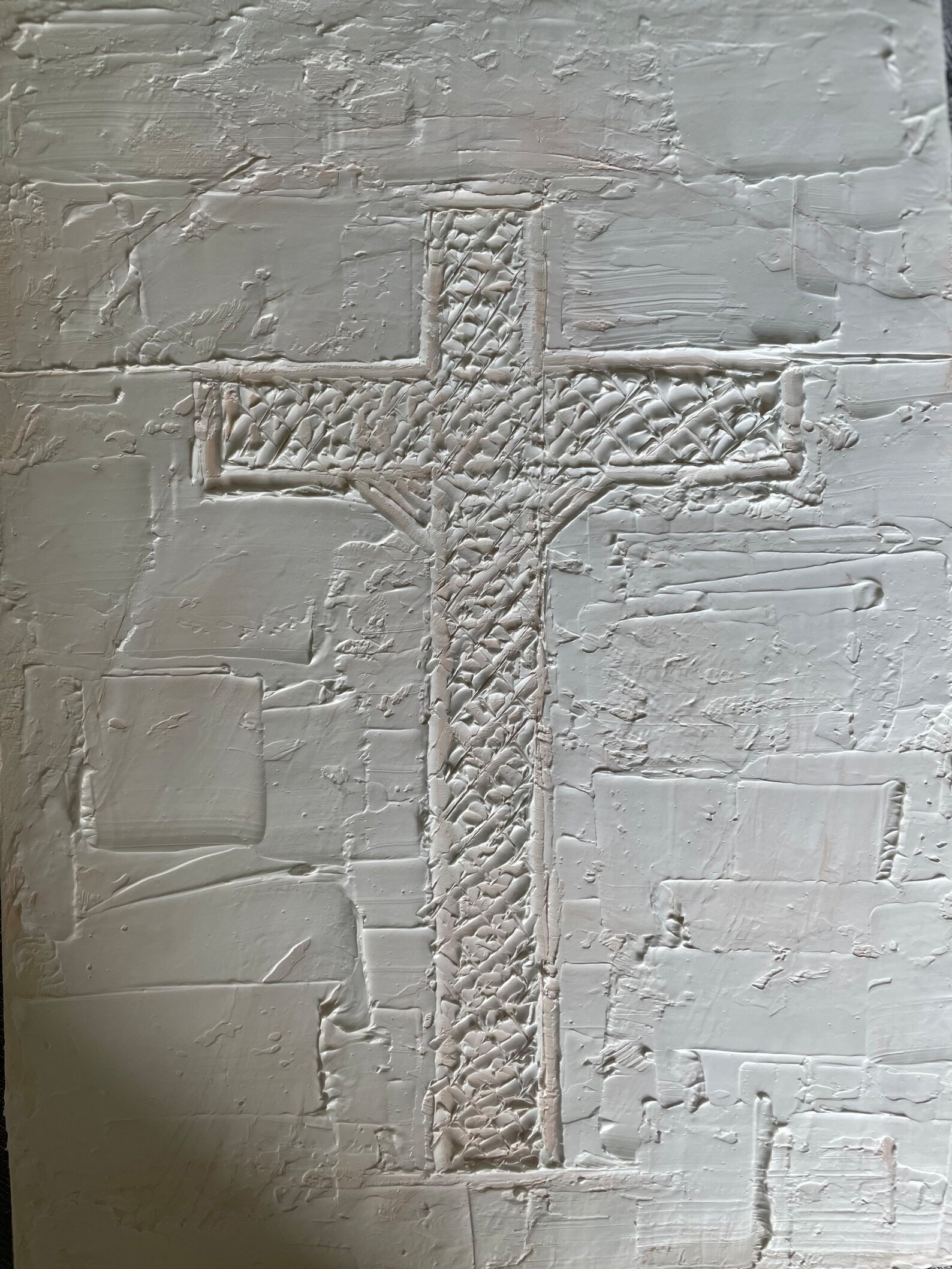 Abstract Cross Textured Painting With Frame - Etsy