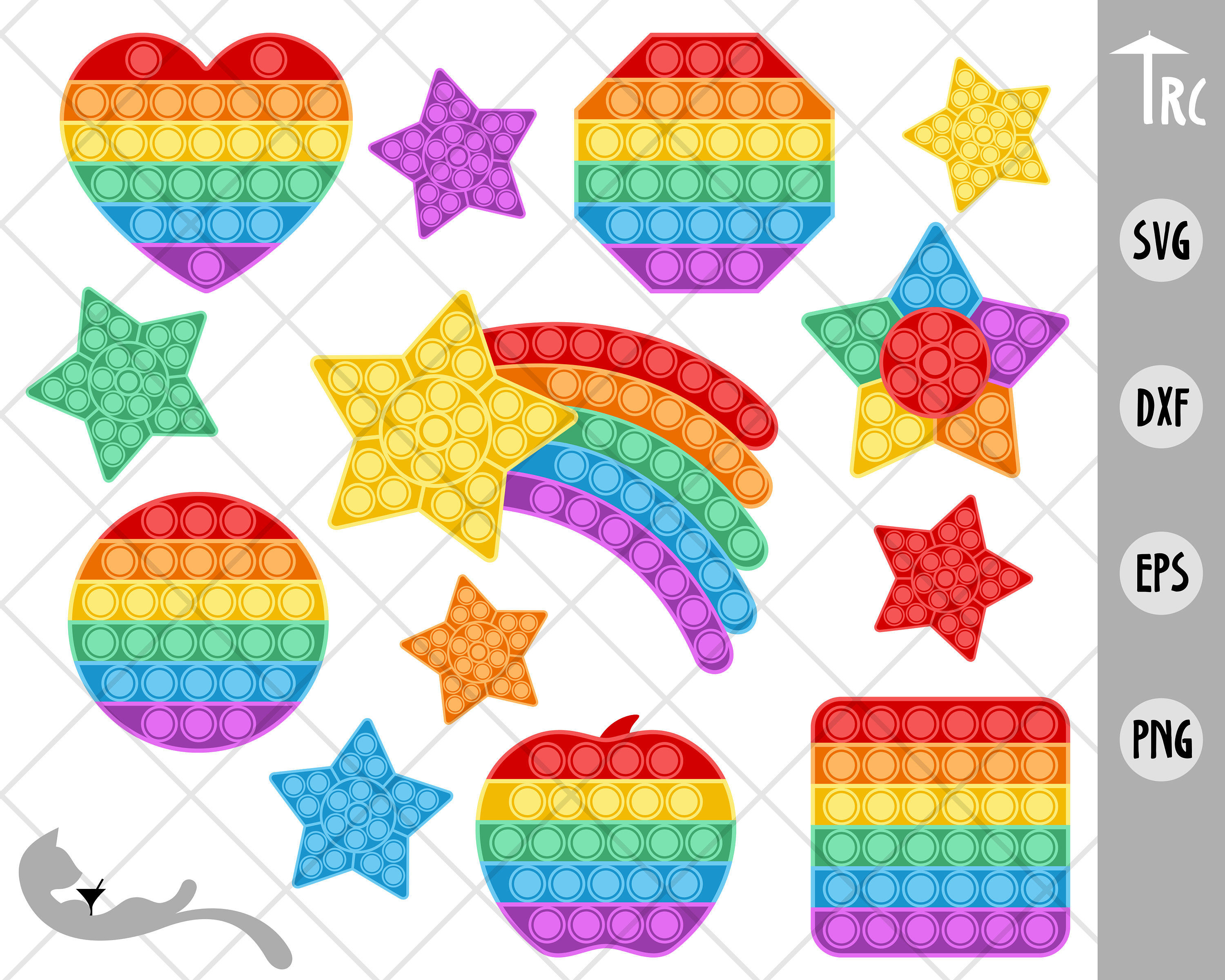 Pop It SVG. PNG. Cricut Cut Files, Layered Files. Silhouette Files ...