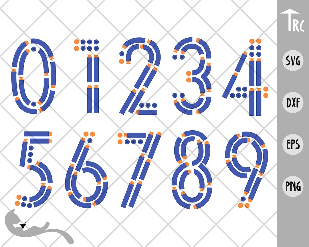 Numbers SVG. Cricut Cut Files, Silhouette. Layered Files. Dart Numbers ...