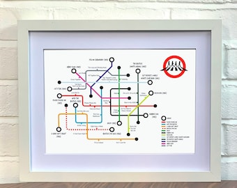 Beatles Tube Map – A3 Art Print - Etsy UK