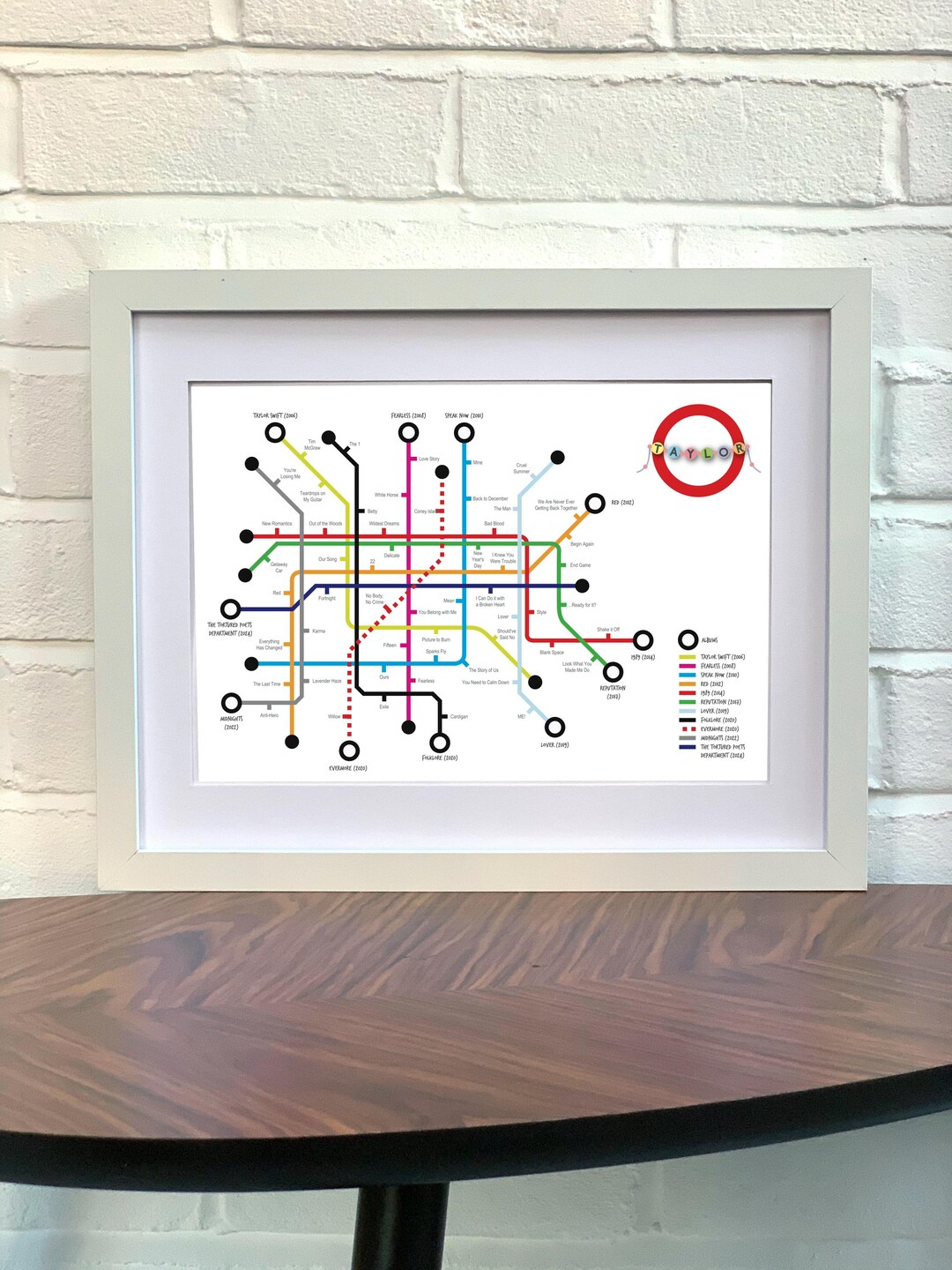 Taylor Swift Album Tube Map | Taylor Swift Print | Taylor Swift Singles ...
