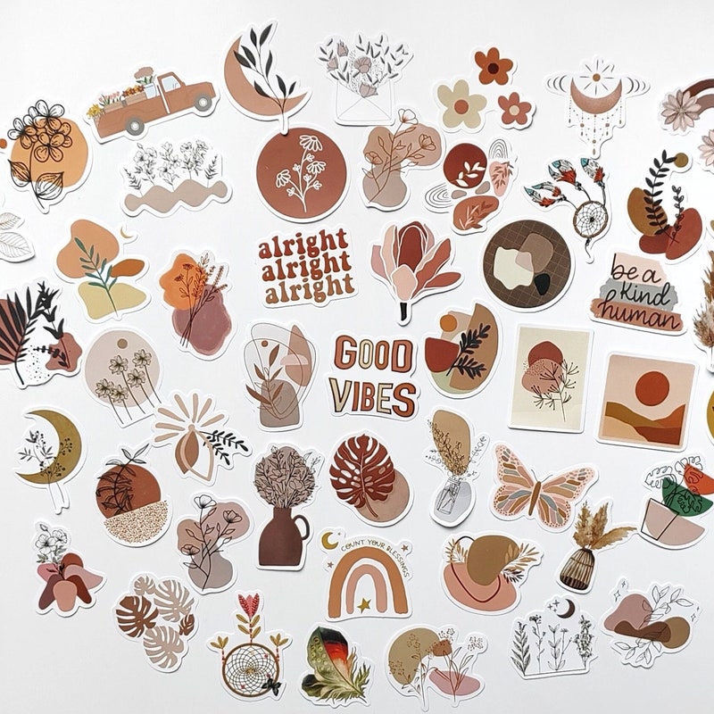 Neutral Stickers - Etsy