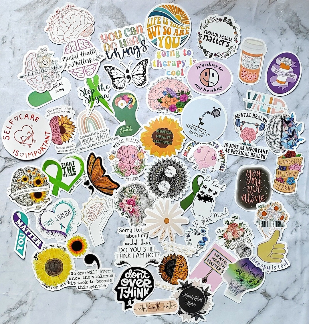 25 Pcs Mental Health Awareness Stickers,mental Health Stickers Journal ...