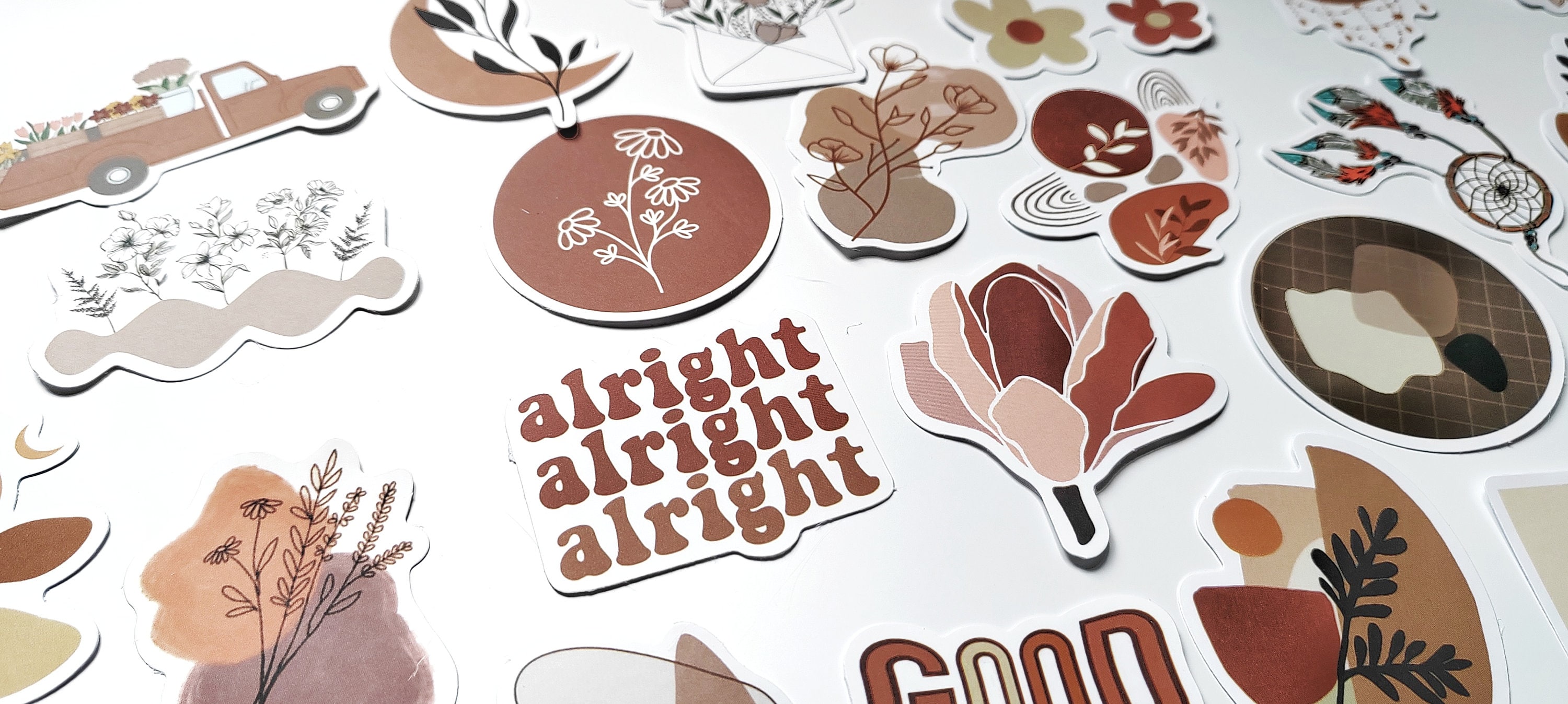 25 Pcs Boho Stickers Pack,boho Aesthetic Stickers,boho Neutral Stickers ...