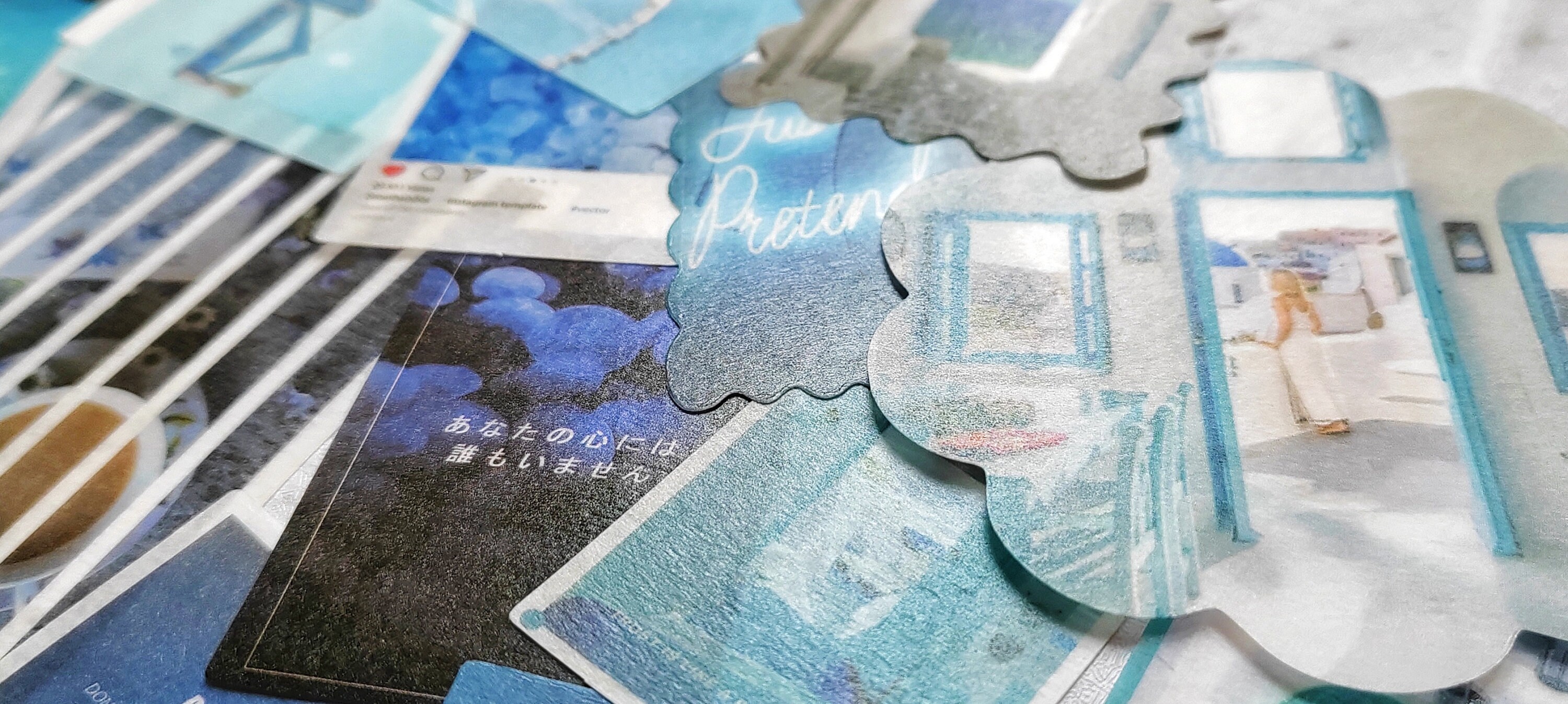 80 Pcs Blue Aesthetic Photo Stickers Bundle,journaling,aesthetic ...