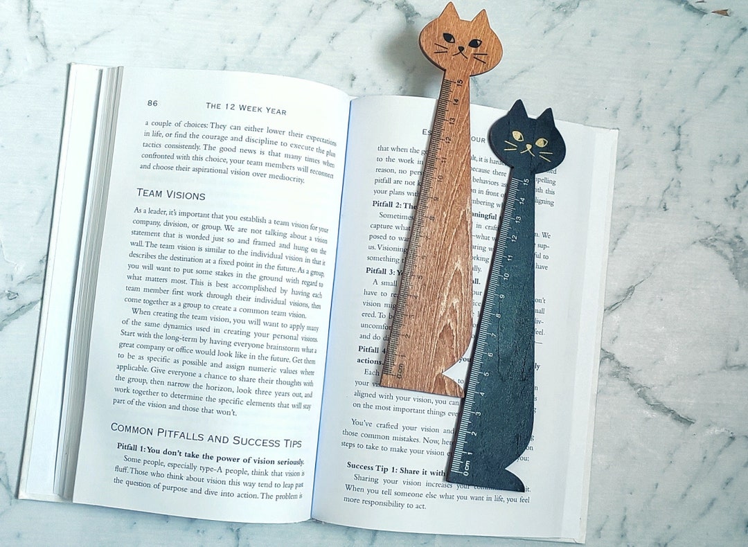 Cat Ruler,wood Ruler,wooden Ruler,ruler Girls,ruler Bookmark,cat ...