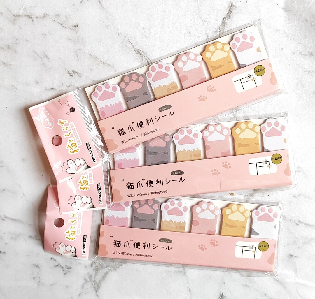 Kawaii Cat Paws Sticky Notes,cat Sticky Notes,cute Sticky Memo,cat Paw ...