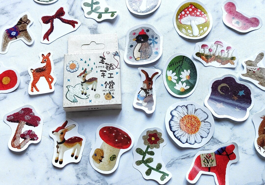 46 Pcs Felt Handmade Toy Stickers,craft Stickers,animal Stickers,cute ...