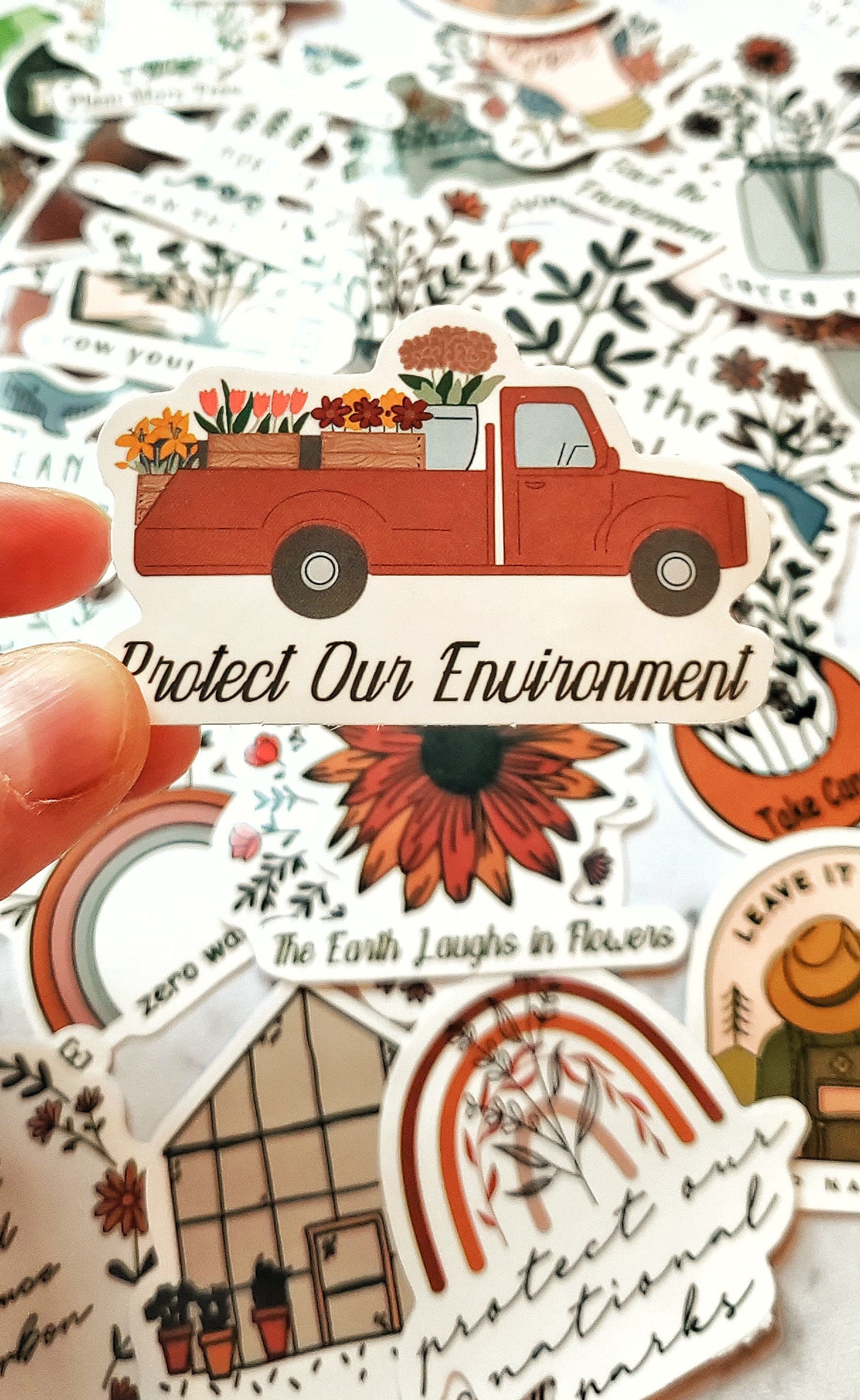 25 Pcs Boho Theme 'protect the Environment' Stickers,earth Day Stickers ...