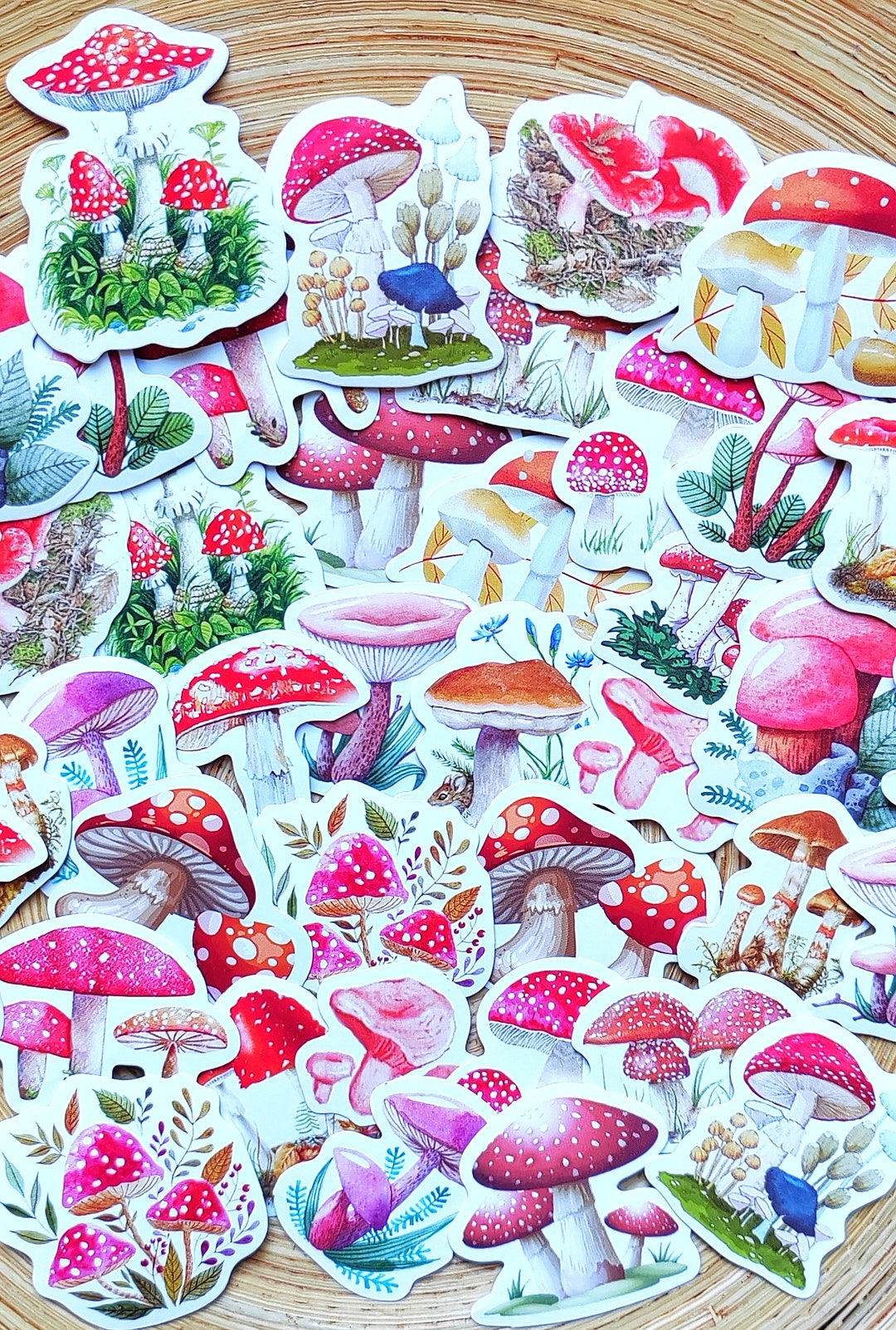 40 Pcs Red Mushroom Forest Stickers,simple Mushroom Stickers,tiny ...