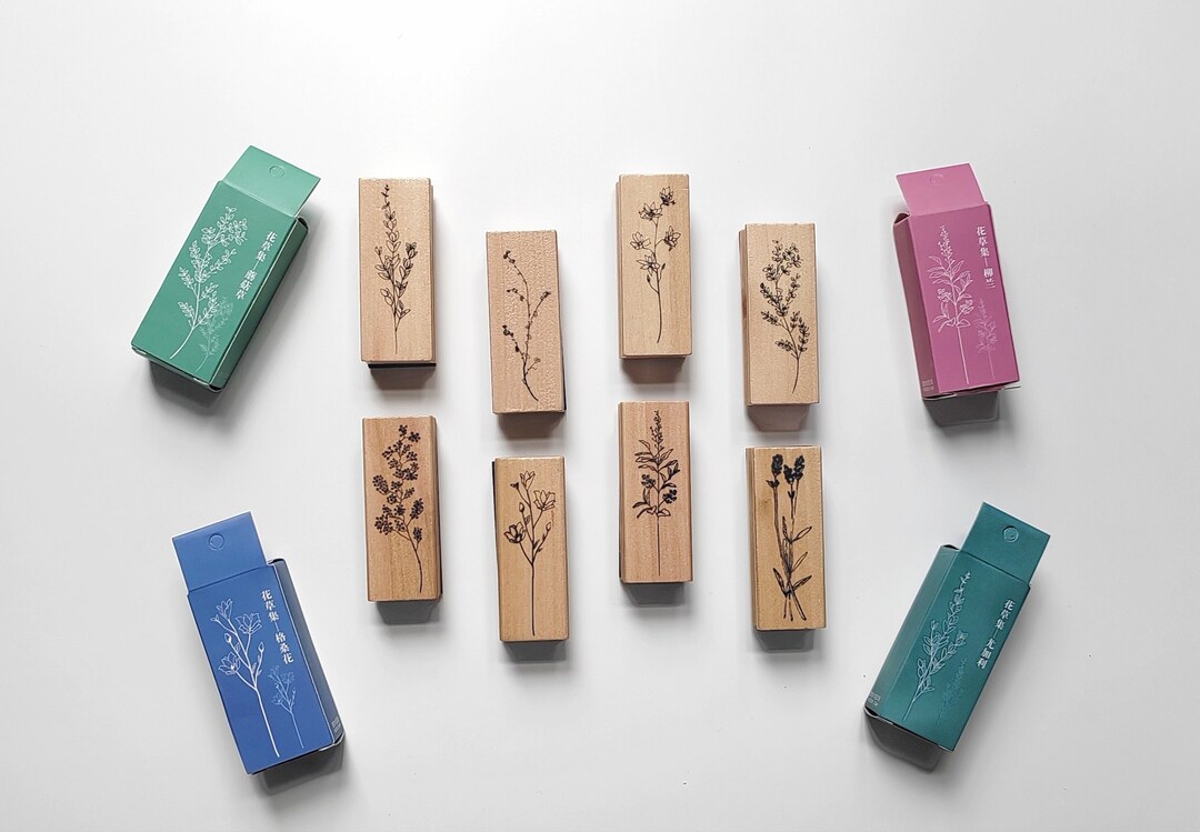 Botanical Craft Stamp,floral Stamp,grass Stamp,journaling Rubber Stamp ...