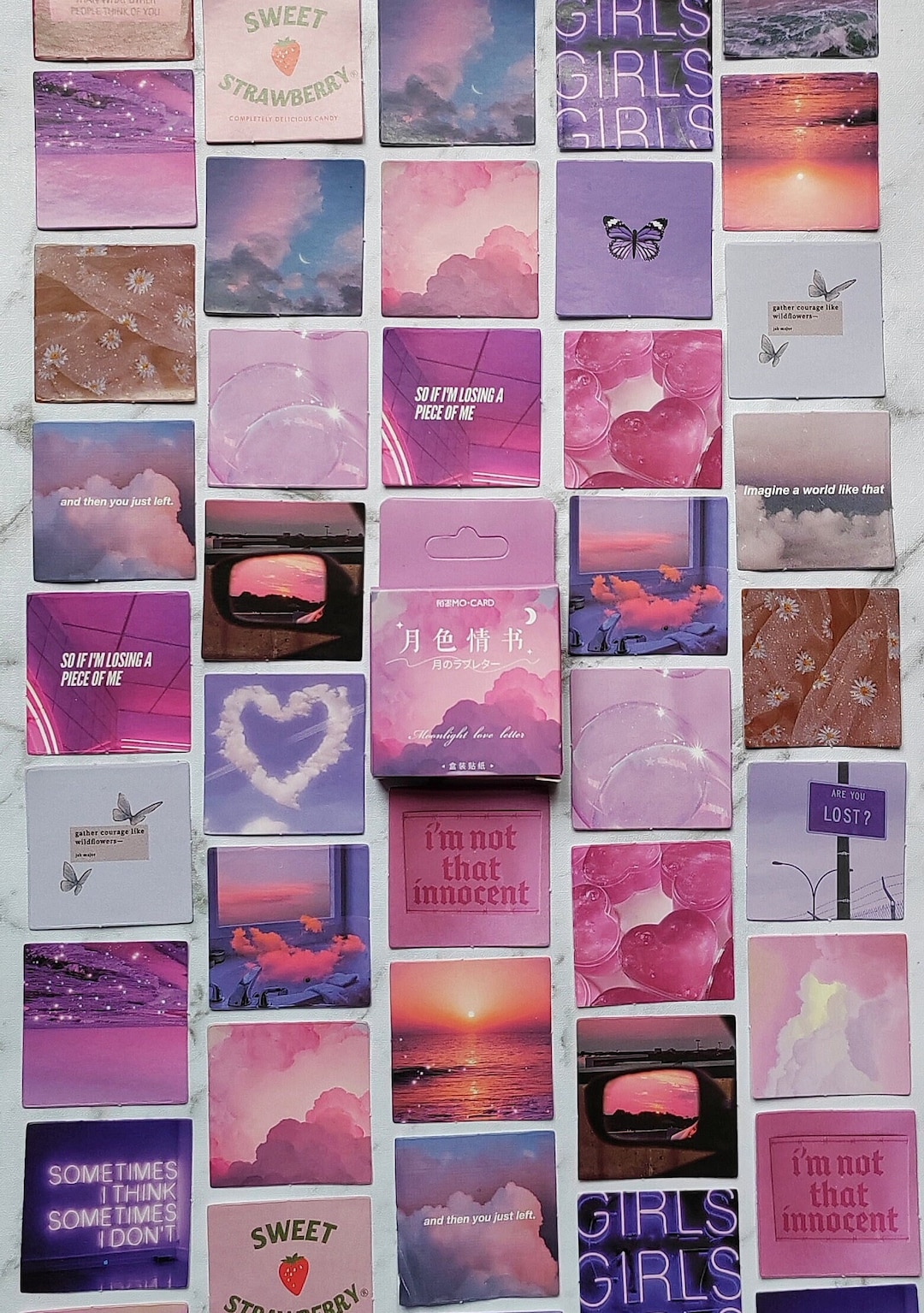 45 Pcs Pink Aesthetic Stickers Pack,deco Stickers Pink,pink Theme ...