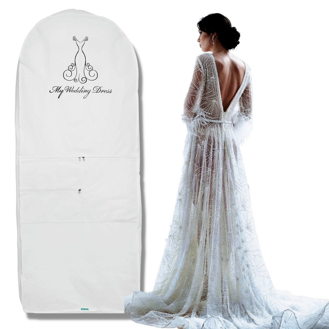 WEDDING DRESS GARMENT Bag, Bridal Dress Bag, Evening Dress Garment Bag ...