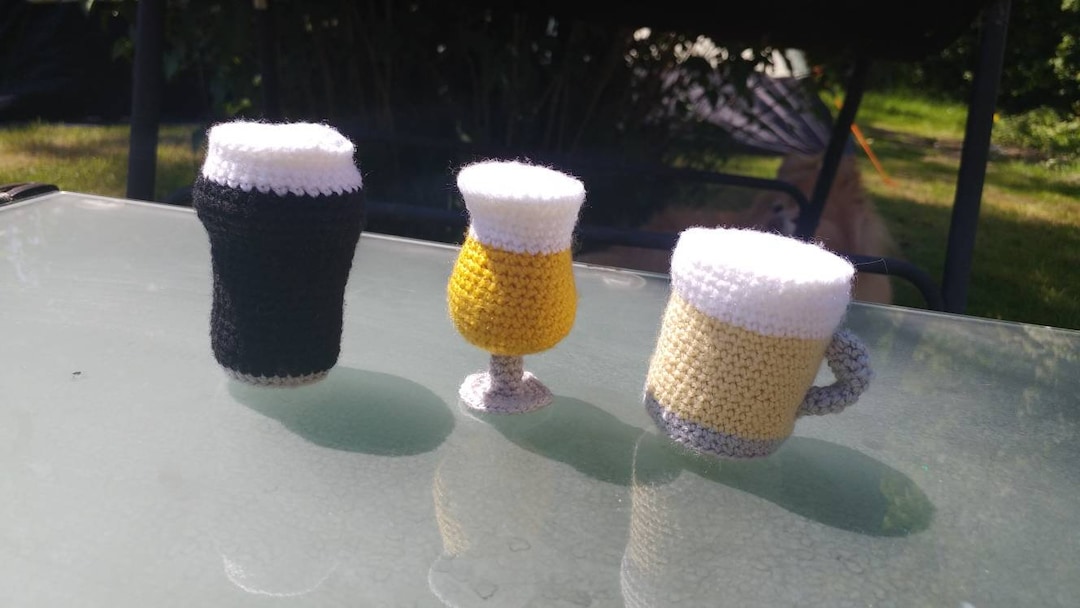Beer Ale Stout Tiny Jug Pint Glass Crochet Key Chain Amigurumi Plushie ...