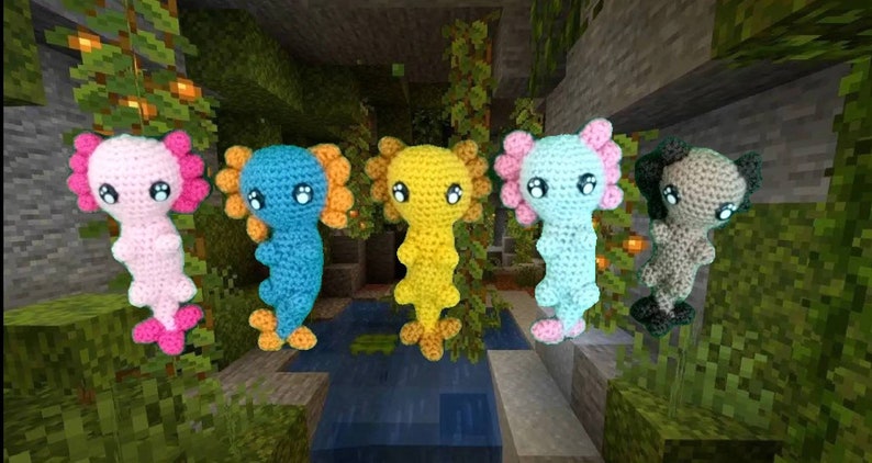 Axolotl Minecraft Inspired Kawaii Plushie Stuffie Keyring | Etsy