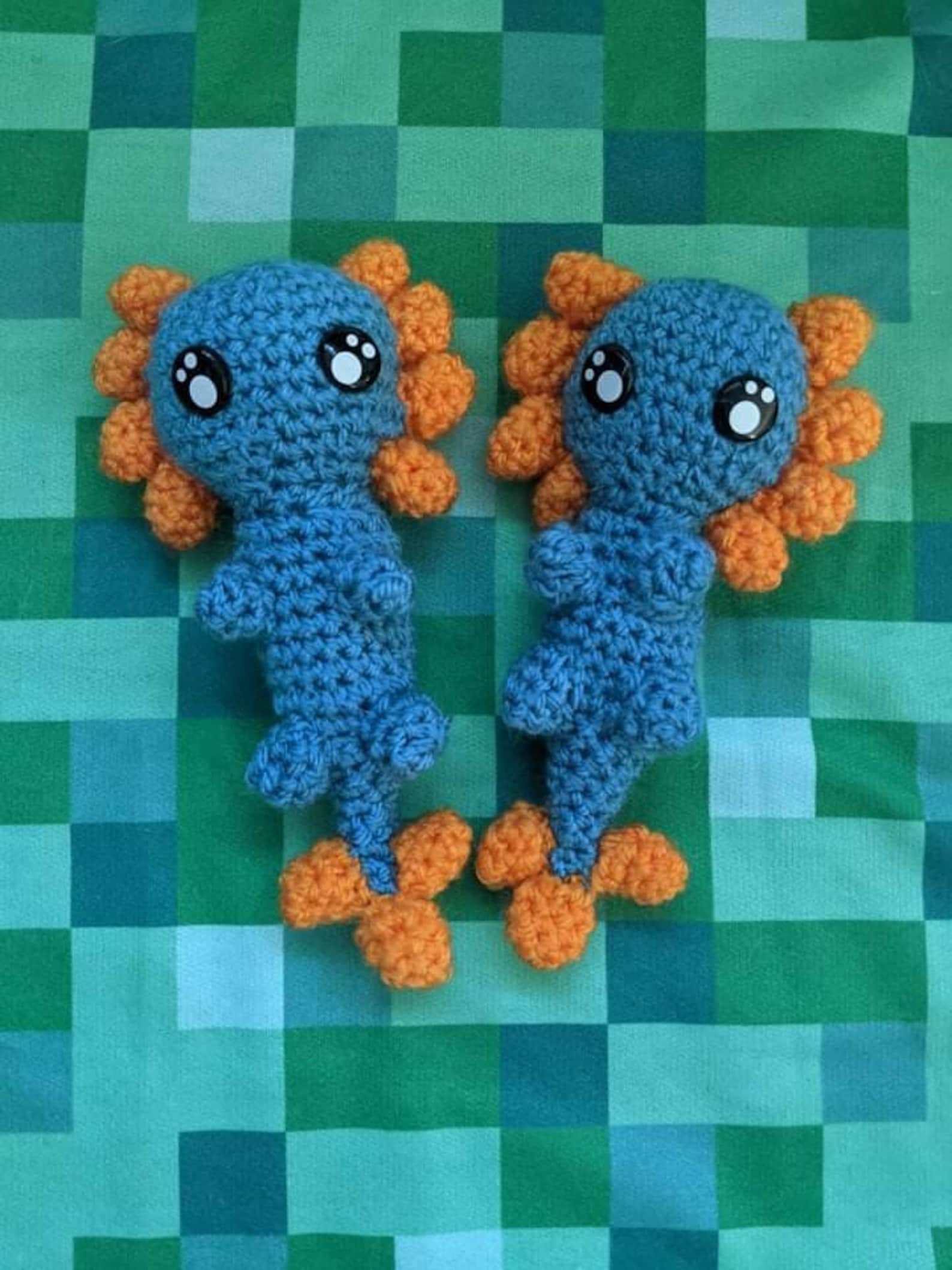 Axolotl Minecraft Inspired Kawaii Plushie Stuffie Keyring Crochet ...