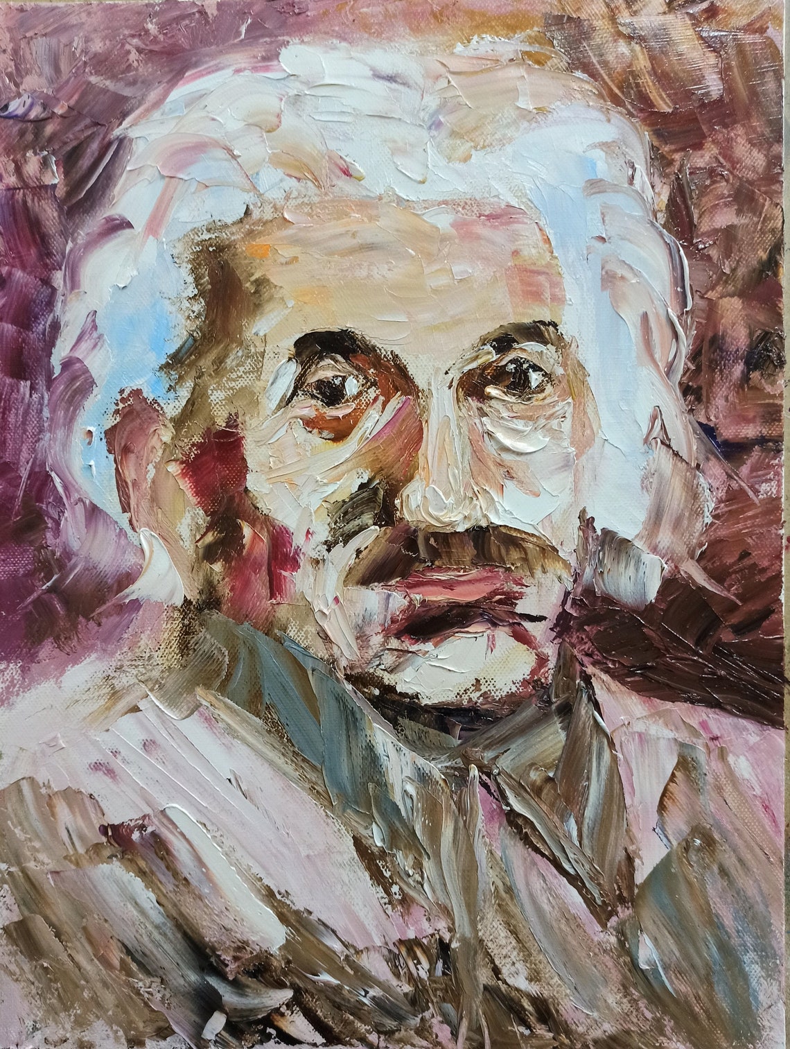 Albert Einstein Original Oil Painting Brilliant Portrait | Etsy