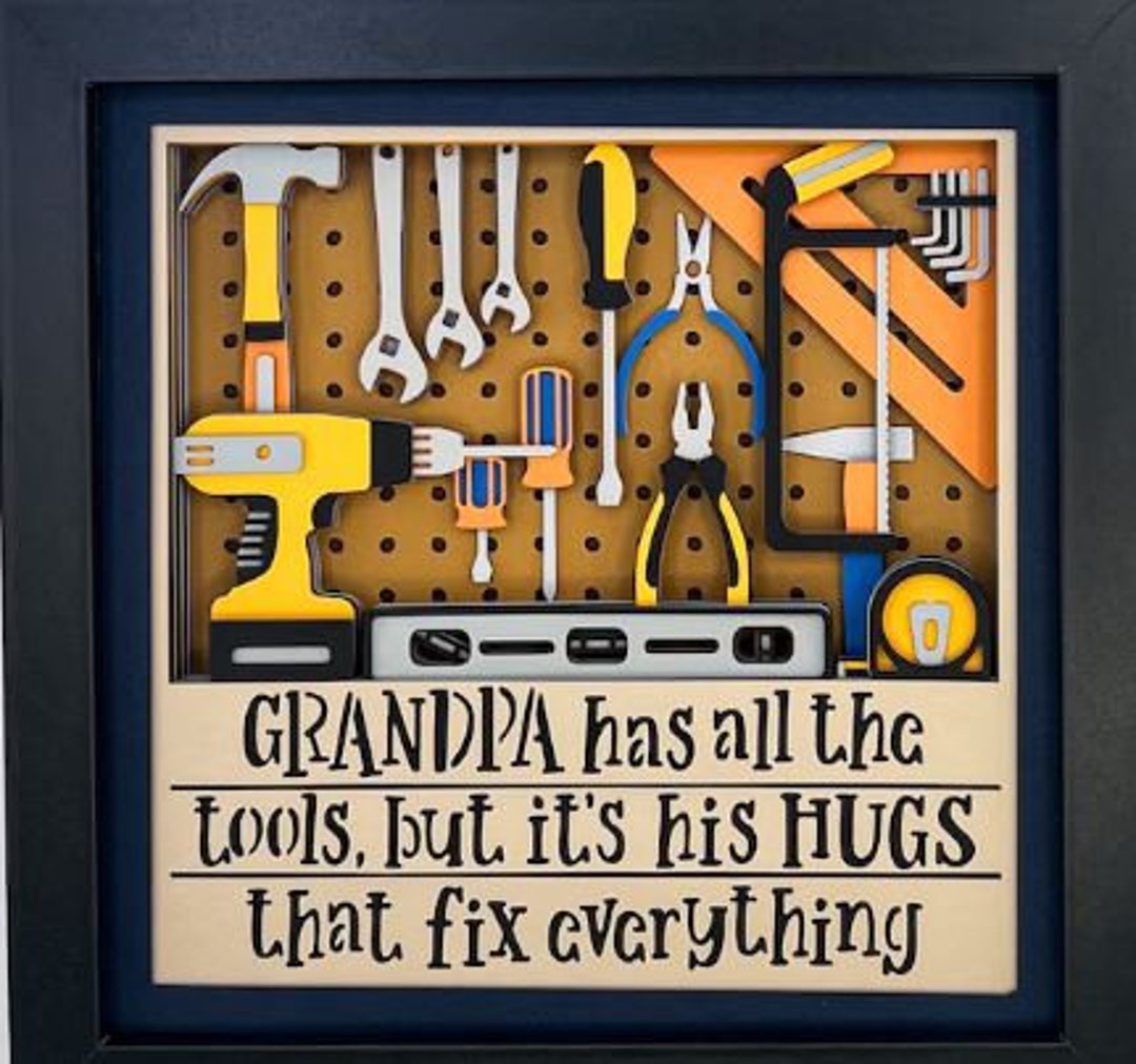 3D Framed Grandpa Tools Picture - Etsy
