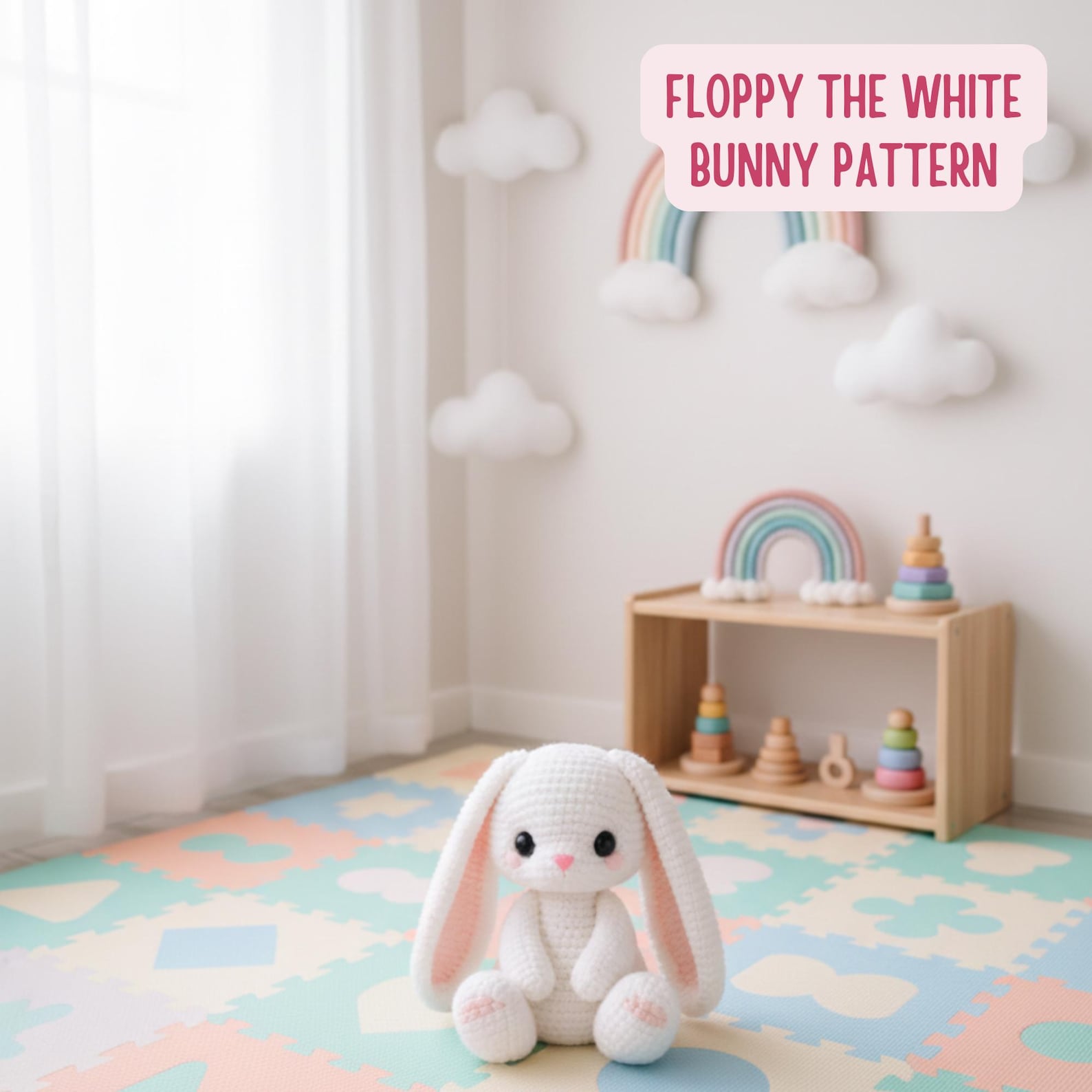 Floppy White Bunny Crochet Pattern - Soft Amigurumi Rabbit Plush Toy ...